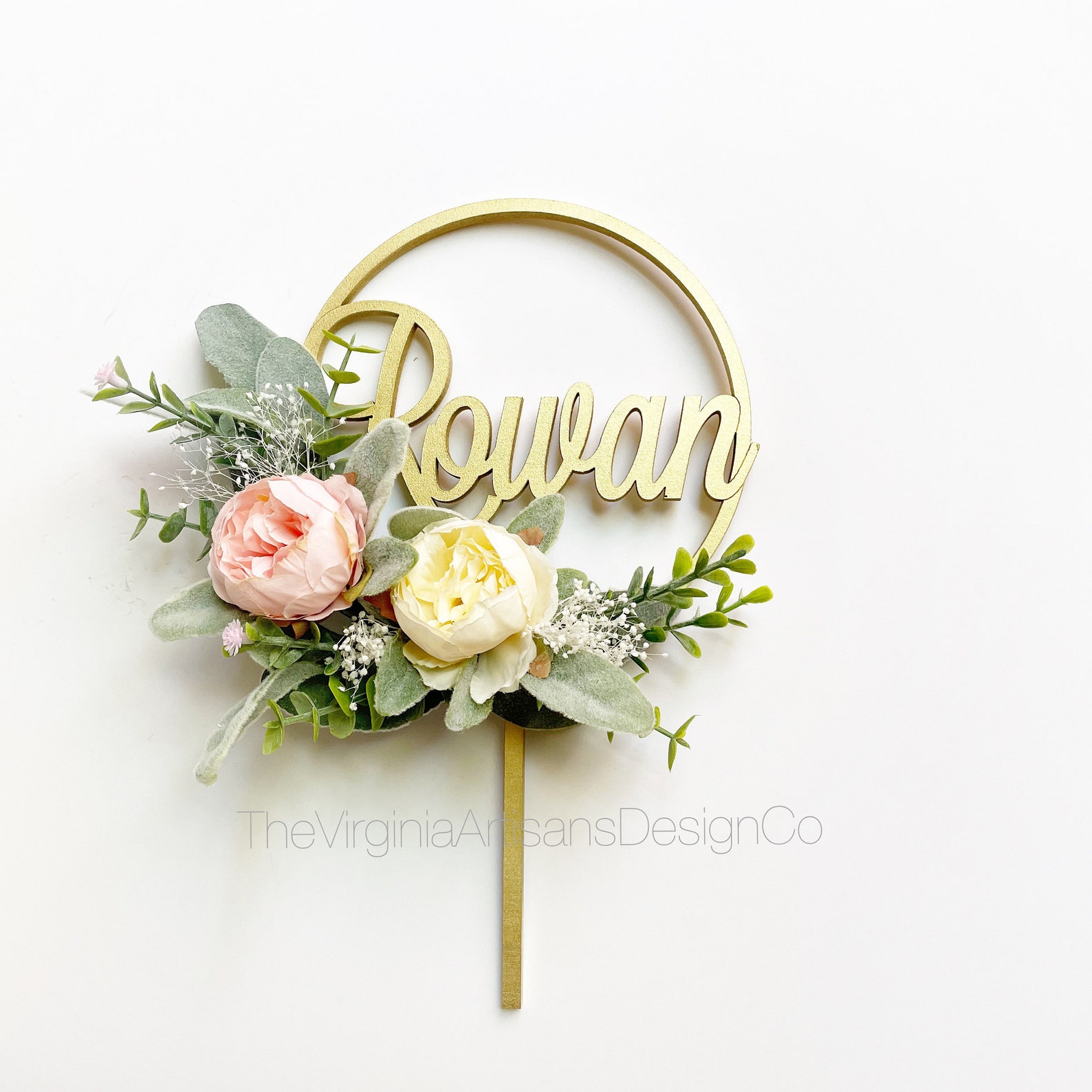 Personalized Cake Topper Cake Topper With Flowers and | Etsy