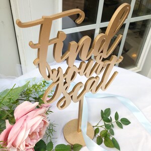 Find Your Seat Sign, Find Your Seat Table Sign, Find Your Seat Gold ...