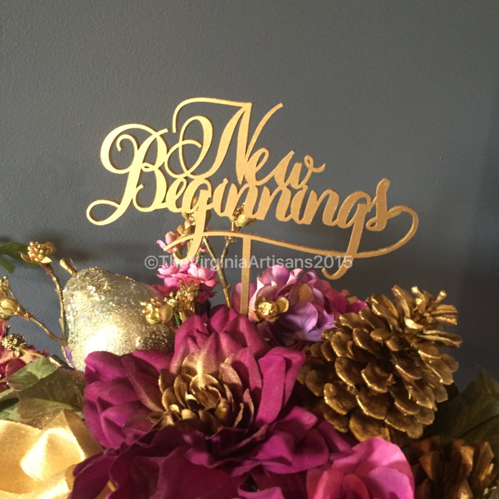 New Beginnings Sign New Year Decor Gold or Silver | Etsy