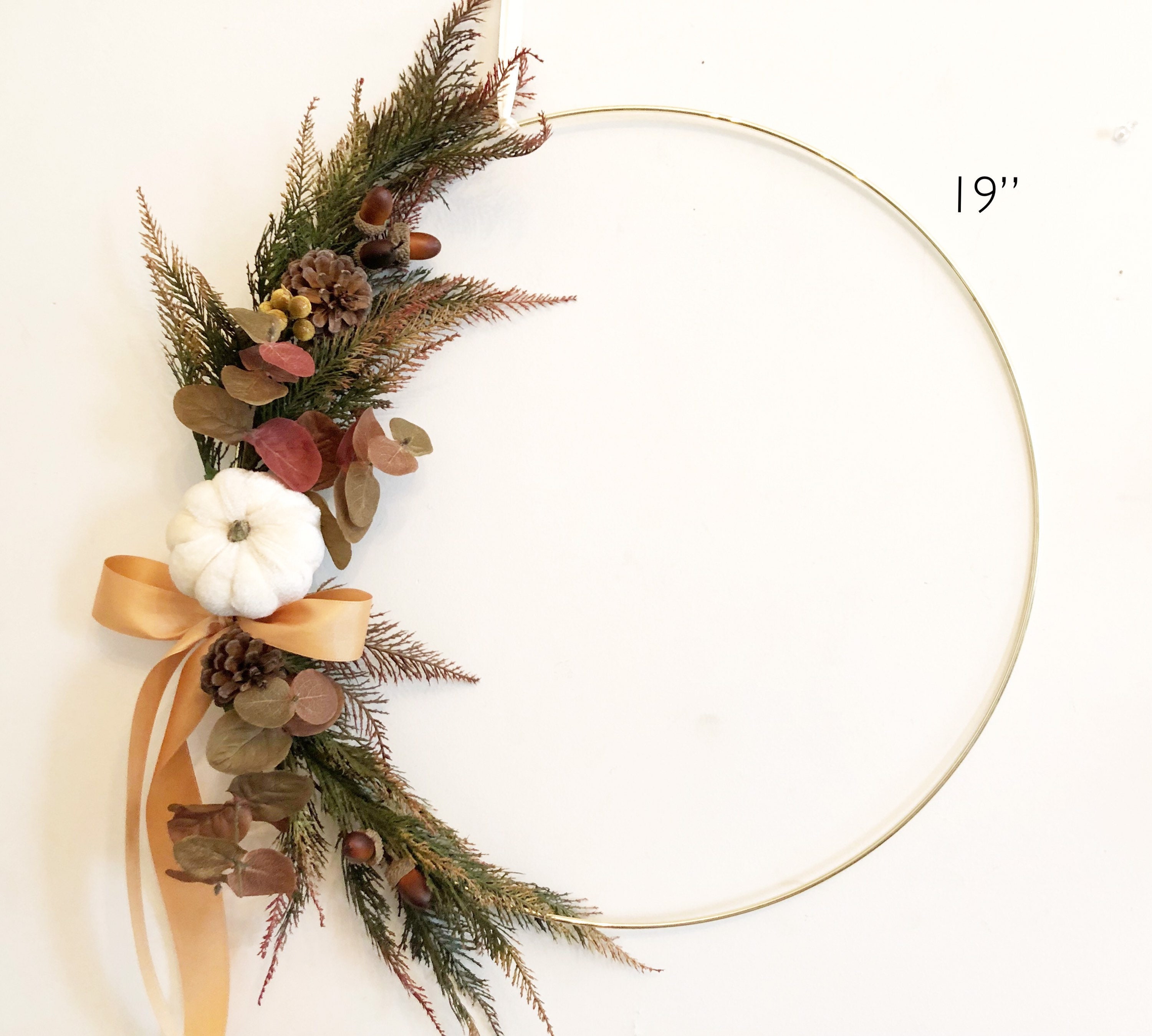 14 Fall Hoop Wreath Modern Autumn Wreath Holiday - Etsy.de