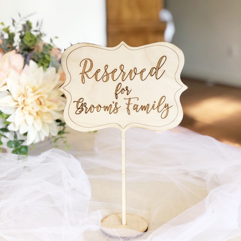 Reserved for Groom's Family Table Sign - Rustic Wedding Table Signs ...