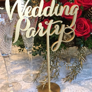 Wedding Party Sign - Laser Cut Wedding Party Sign - Wedding Party Table ...