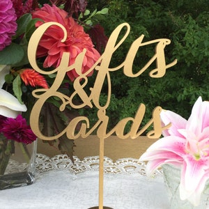 Gifts and Cards Sign - Party Signage - Gold, Silver or DIY - Laser Cut ...