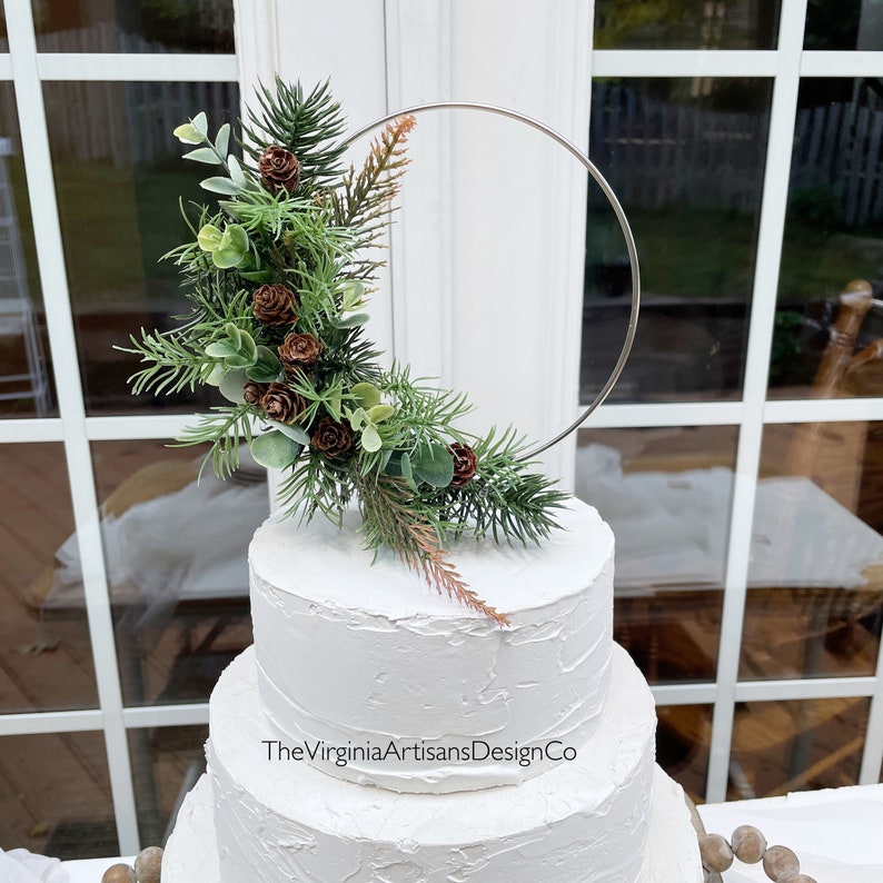 Greenery/ Pine Cones Cake Topper Winter Cake Topper - Etsy