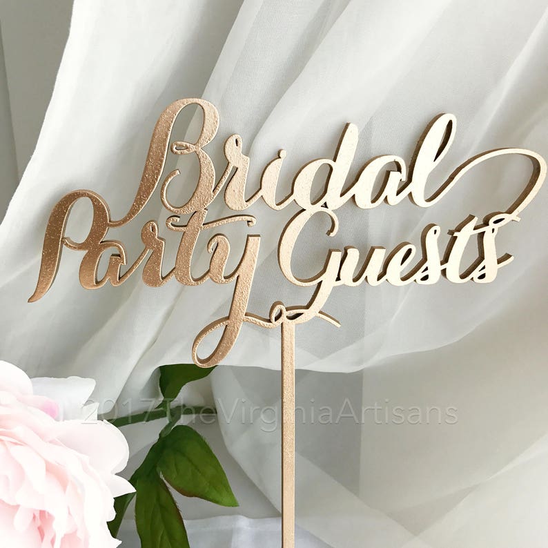 Bridal Party Table Sign Bridal Party Wedding Sign Bridal - Etsy