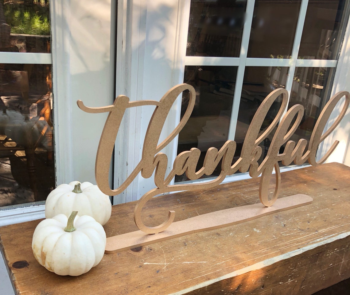 Thankful Sign With Stand Farmhouse Decor Rustic Home Decor | Etsy
