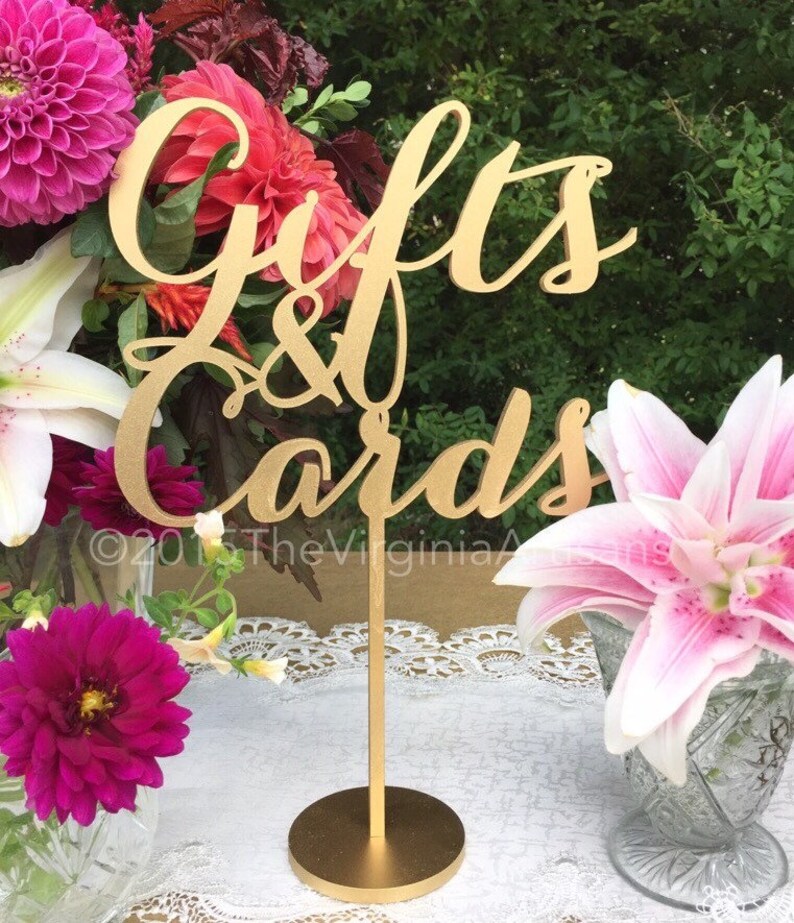 Gifts and Cards Sign - Party Signage - Gold, Silver or DIY - Laser Cut ...