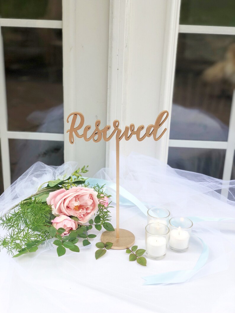 Reserved Table Signs Reserved Laser Cut Signs Gold | Etsy