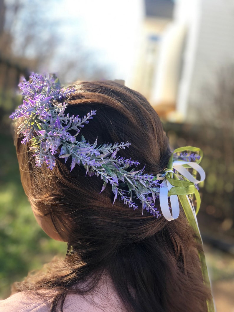 Lavender Flower Crown Faux Lavender Garden Floral Crown - Etsy