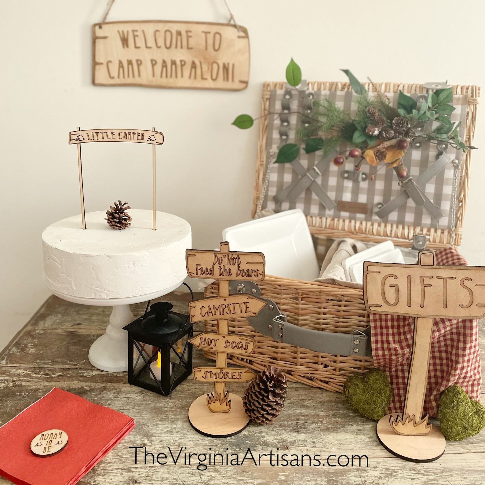 Custom Welcome to Camp Wood Sign, Camping Themed Backdrop Sign, Camping ...