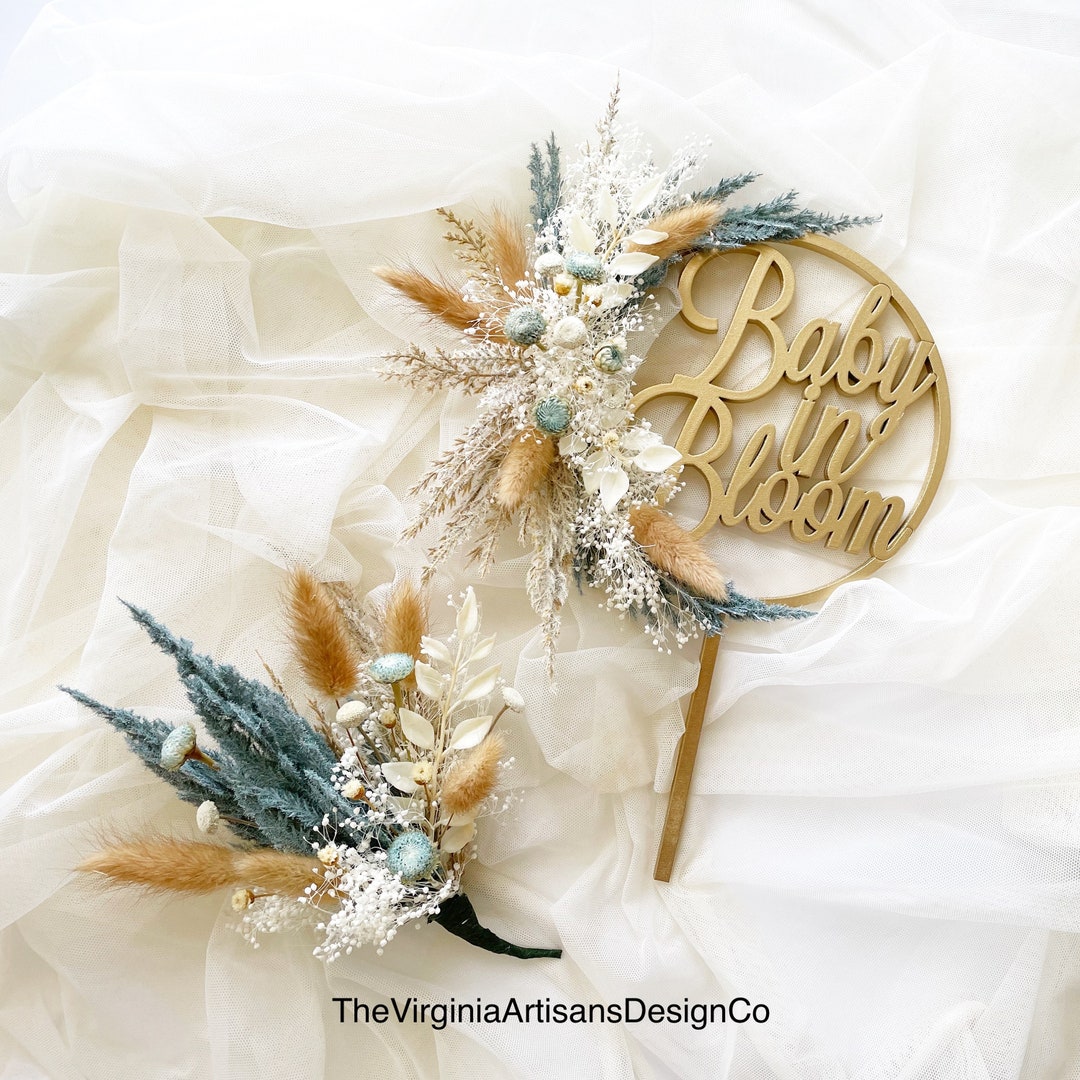 Baby in Bloom Hoop Cake Topper - Dried Floral, Boho Style - Etsy