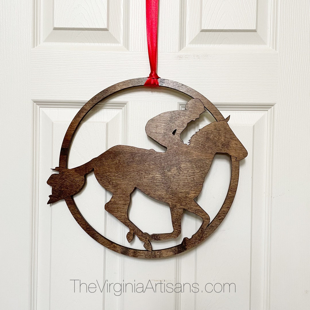 Horse and Jockey Wreath, Kentucky Derby Wreath, Derby Decor, Race Horse ...