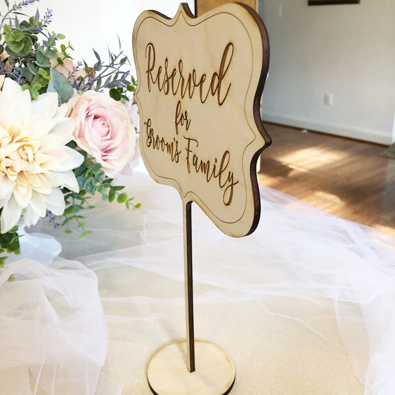Reserved for Groom's Family Table Sign - Rustic Wedding Table Signs ...