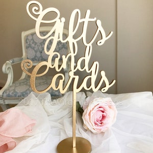 Gifts and Cards Sign, Gifts and Cards Party Signage, Wedding Sign, Gold ...