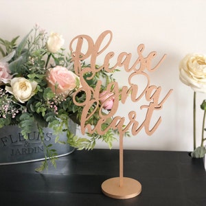 Please Sign a Heart Sign - Please Sign Our Guestbook Sign - Wedding ...