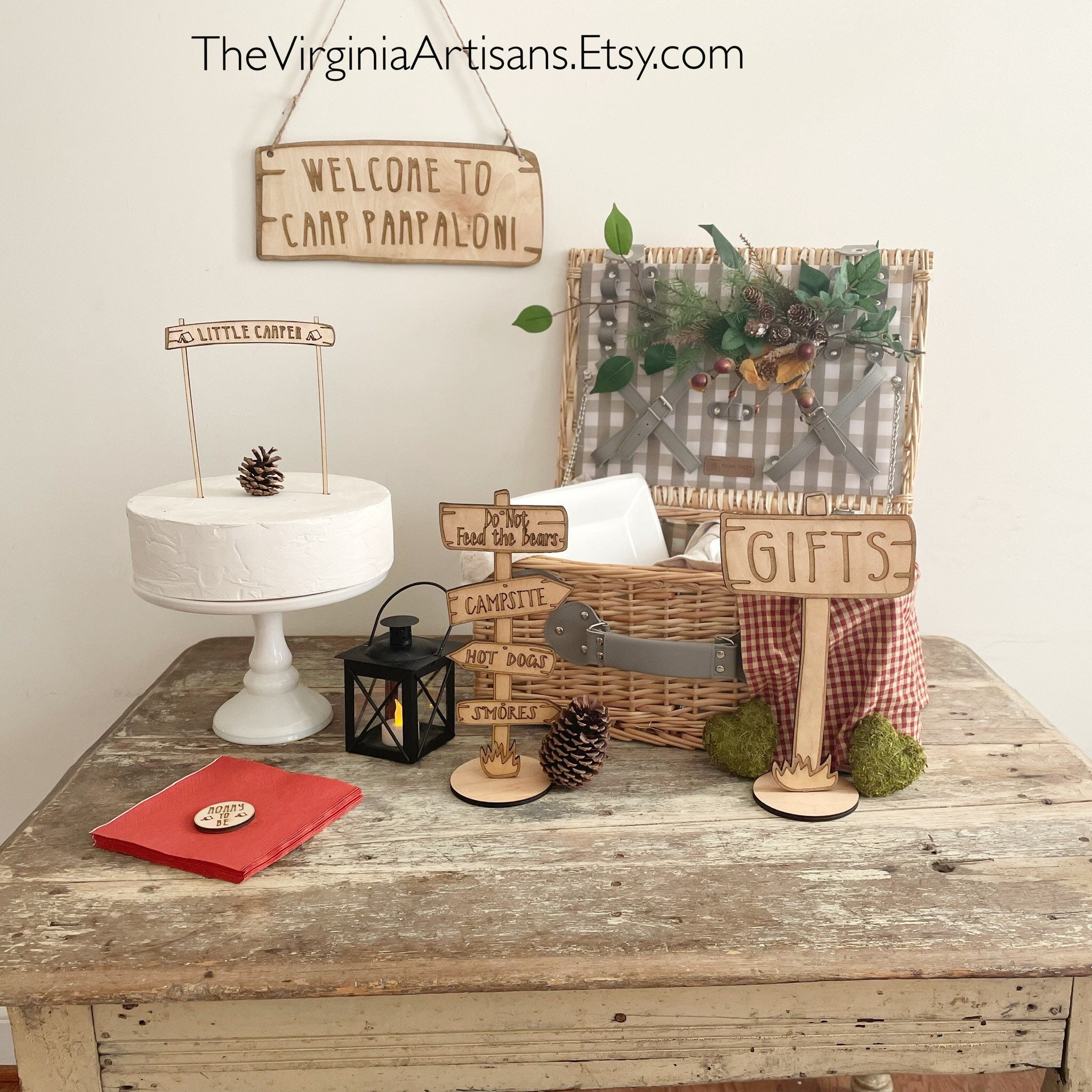 Custom Welcome to Camp Wood Sign Camping Themed Backdrop | Etsy