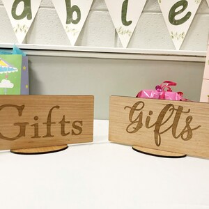 Laser Engraved Gifts Sign - Gifts Sign for Gift Table, Wedding Signage ...