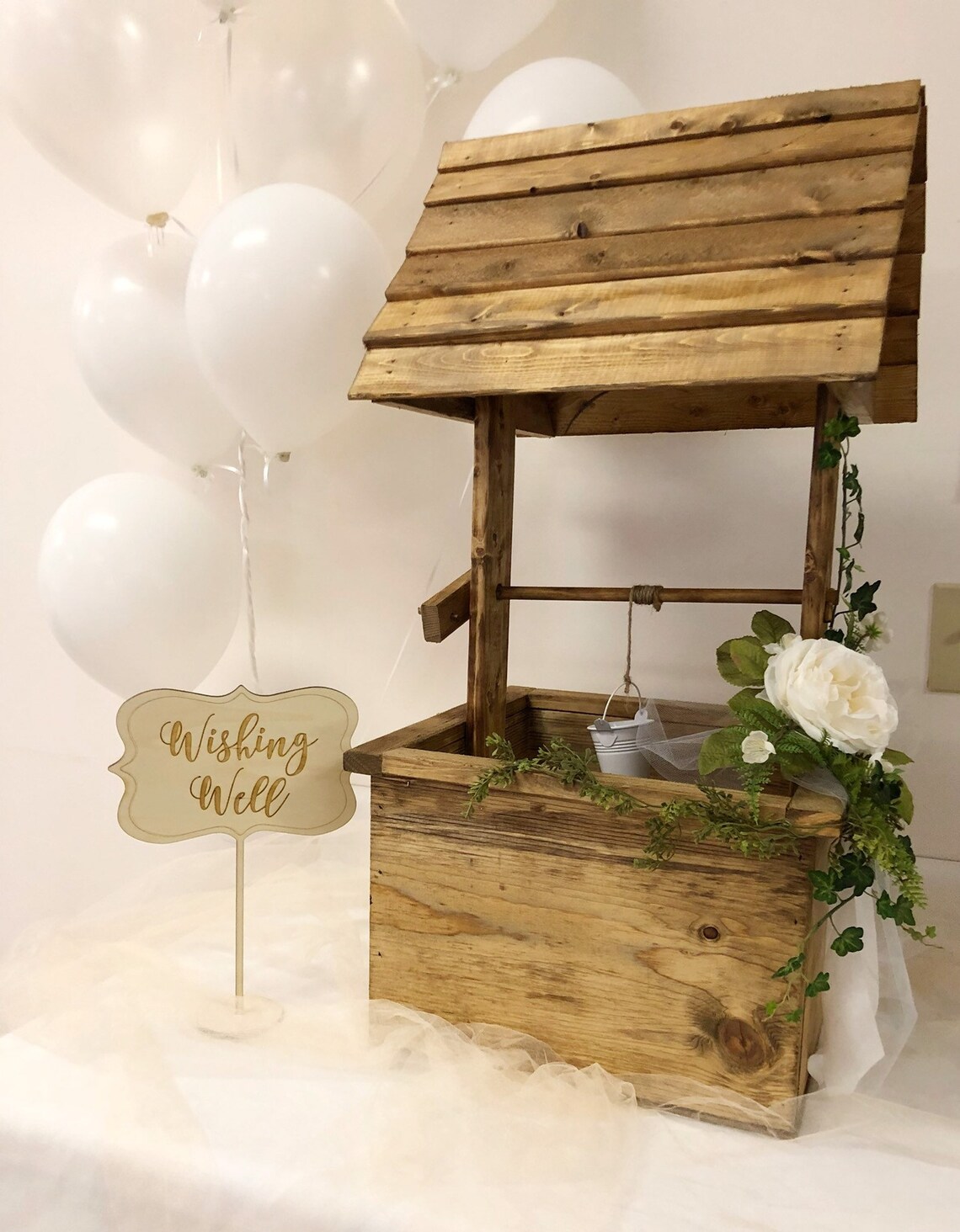 Wishing Well Table Sign - Wishing Well Sign - Wood Wishing Well Sign ...