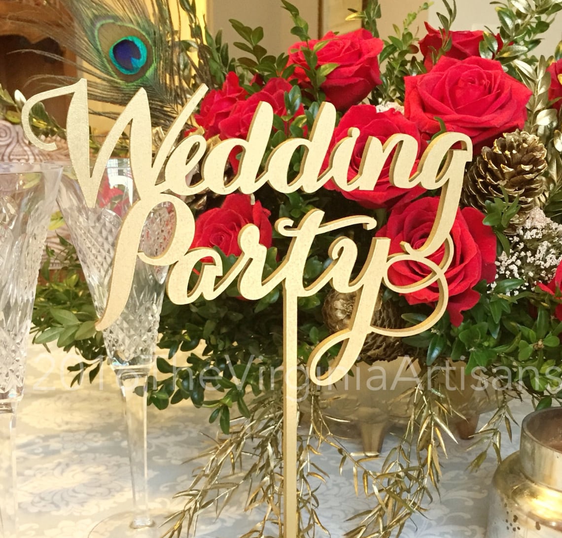 Wedding Party Sign Laser Cut Wedding Party Sign Wedding | Etsy