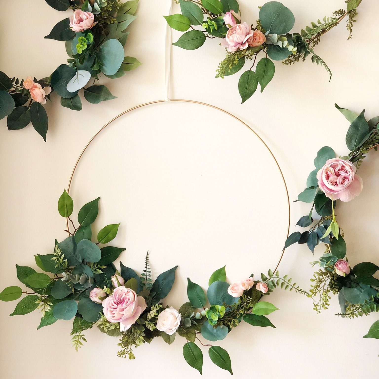 Set of 4 Nursery Floral Hoop Wreaths 19 14x2 | Etsy