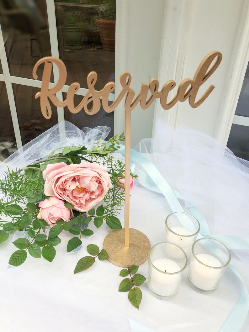 Reserved Table Signs Reserved Laser Cut Signs Gold | Etsy