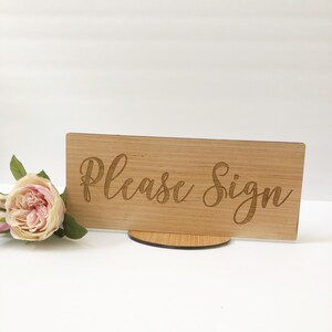 Laser Engraved Please Sign - Please Sign Guestbook Sign, Wedding ...