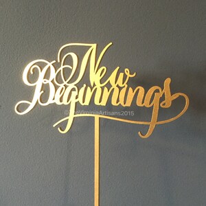 New Beginnings Sign - New Year Decor - Gold or Silver- Elegance Line - Etsy