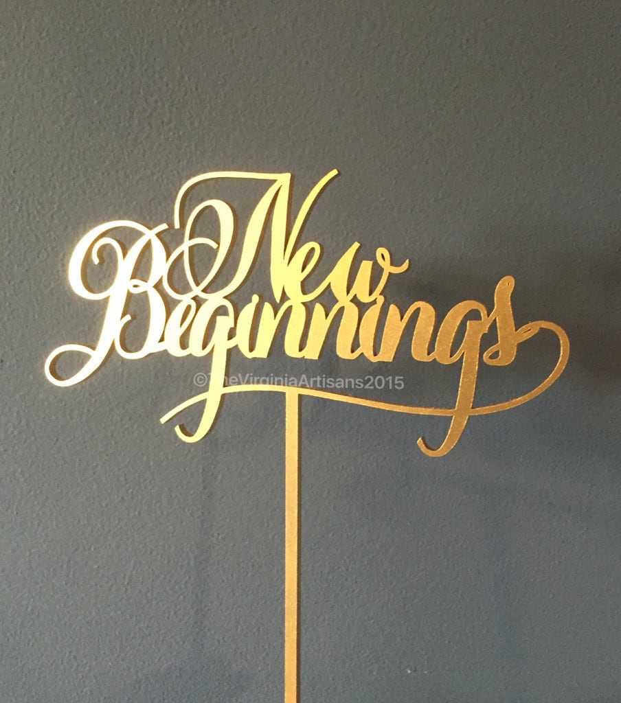 New Beginnings Sign New Year Decor Gold or Silver | Etsy