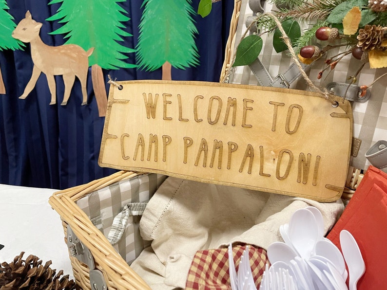 Custom Welcome to Camp Wood Sign, Camping Themed Backdrop Sign, Camping ...