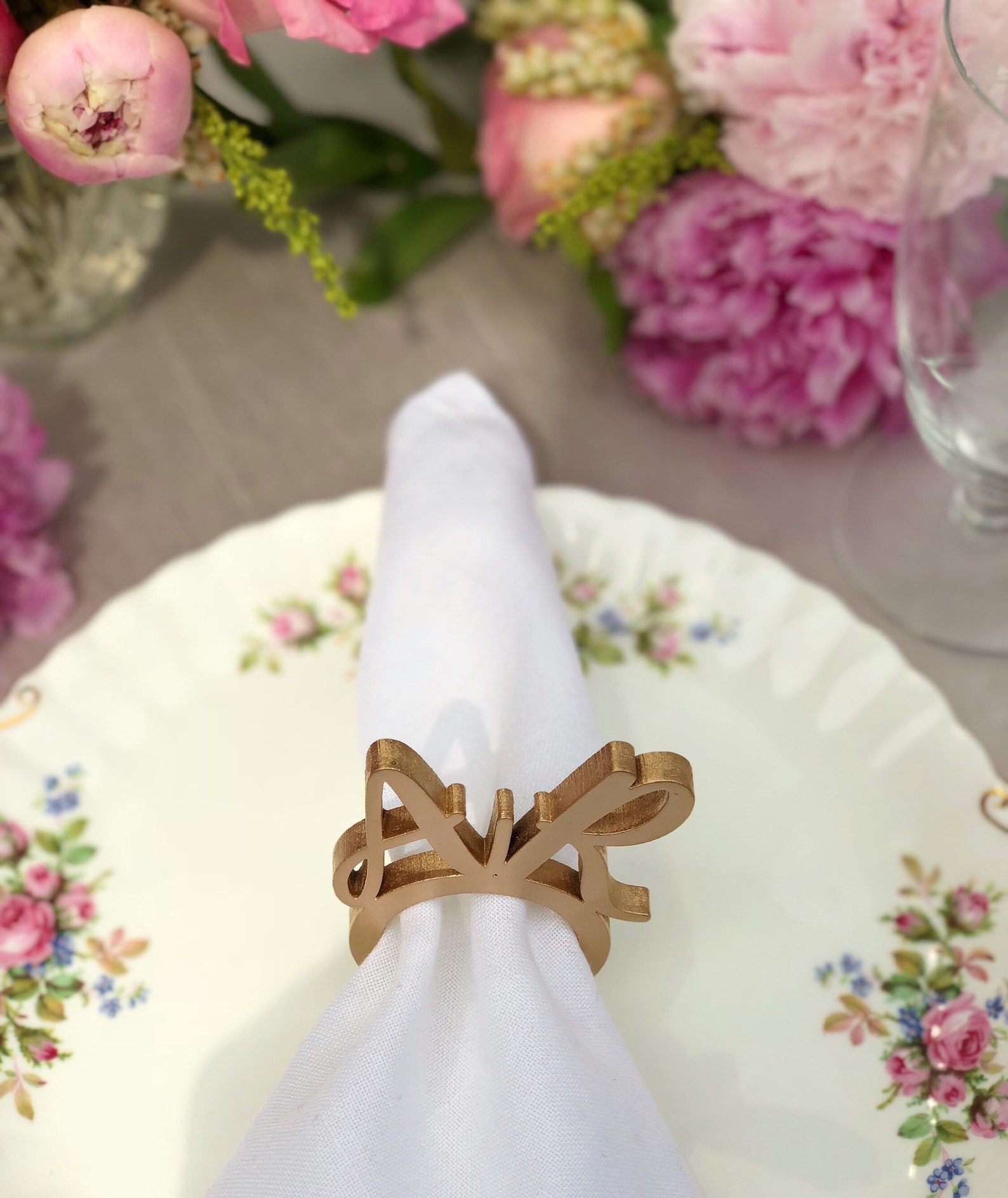 Set of 12 Two Initials Napkin Rings Hostesses Gifts - Etsy