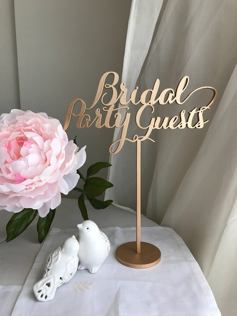 Bridal Party Table Sign Bridal Party Wedding Sign Bridal - Etsy