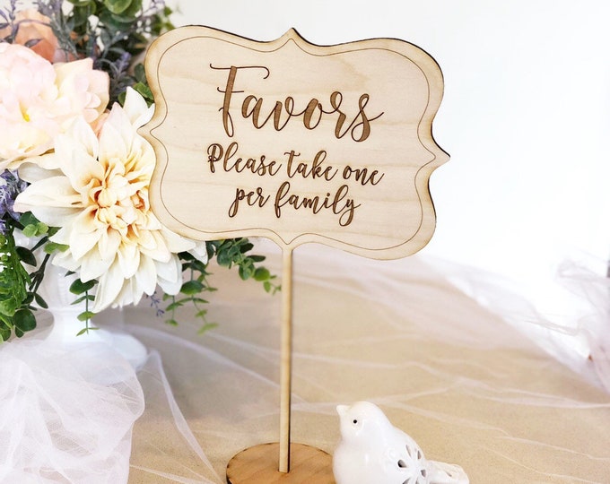 Favors Table Sign - Please Take One Table Sign - Rustic Wedding Signs ...