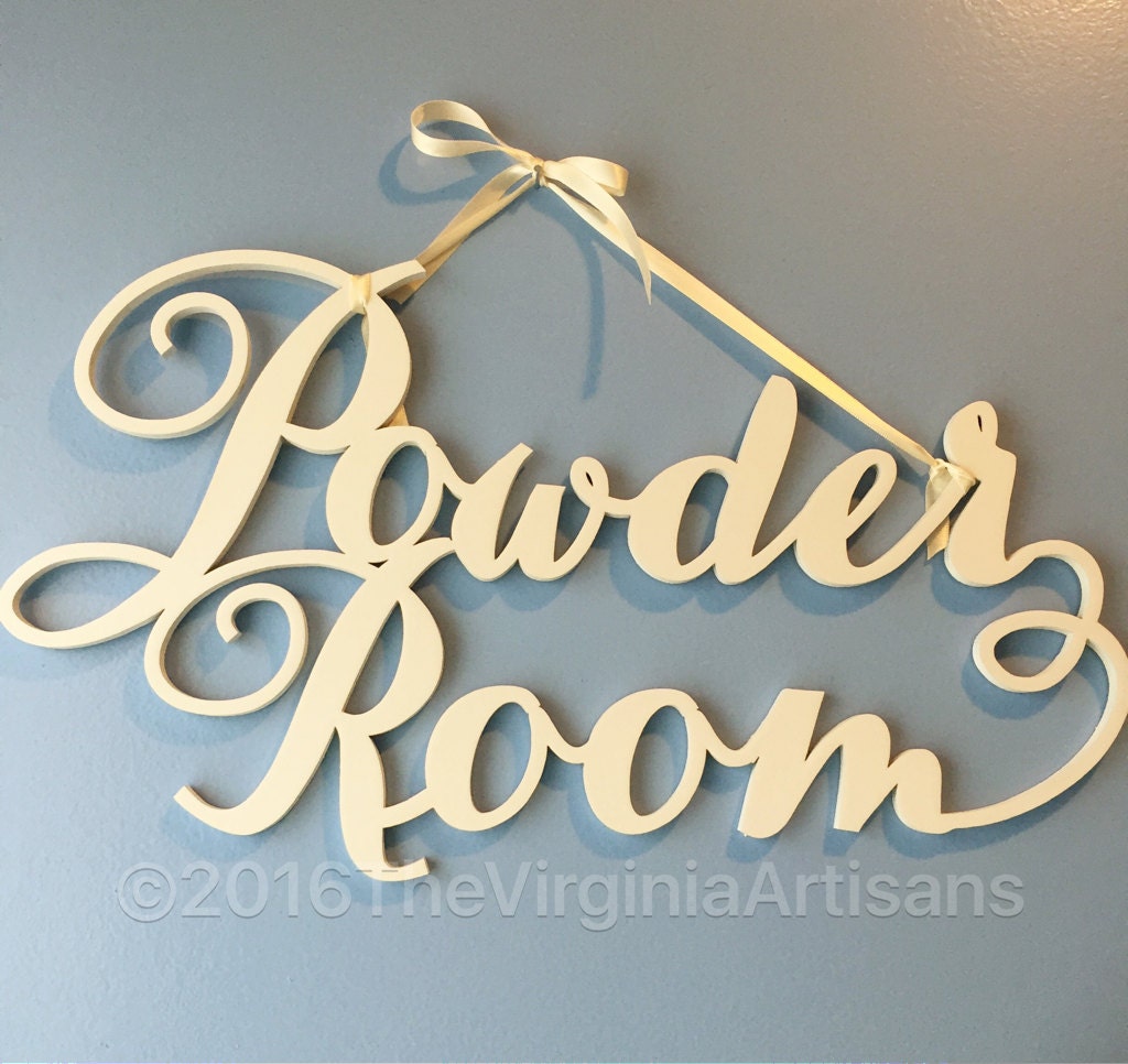 Powder Room Wall Sign Powder Room Laser Cut Sign Home - Etsy