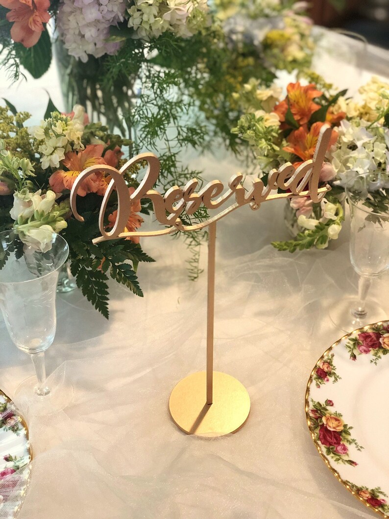 Reserved Table Signs Stands Included Gold Reserved Signs - Etsy
