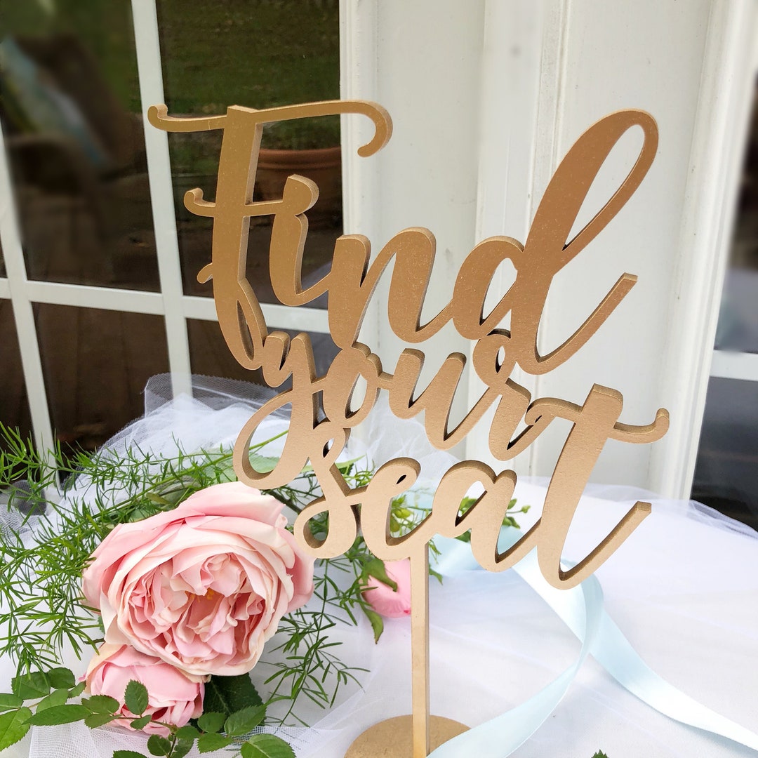 Find Your Seat Sign, Find Your Seat Table Sign, Find Your Seat Gold ...