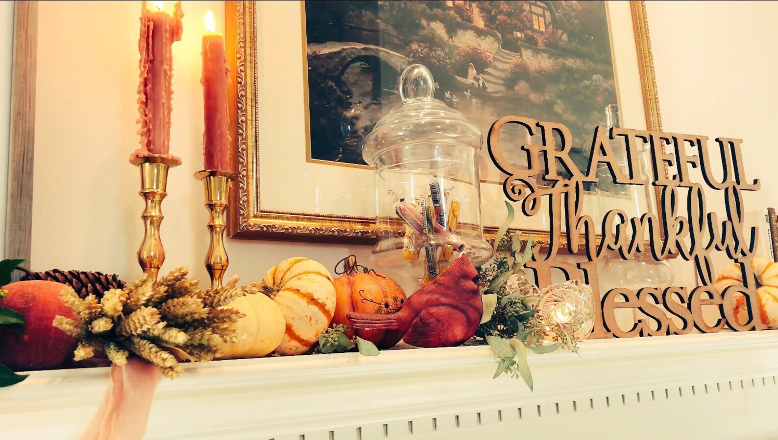 Grateful Thankful Blessed Sign - Farmhouse Decor - Rustic Home Decor ...
