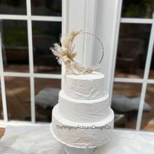 Hoop Dried Flowers Cake Topper - Floral Cake Topper - Wedding ...