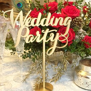 Wedding Party Sign - Laser Cut Wedding Party Sign - Wedding Party Table ...