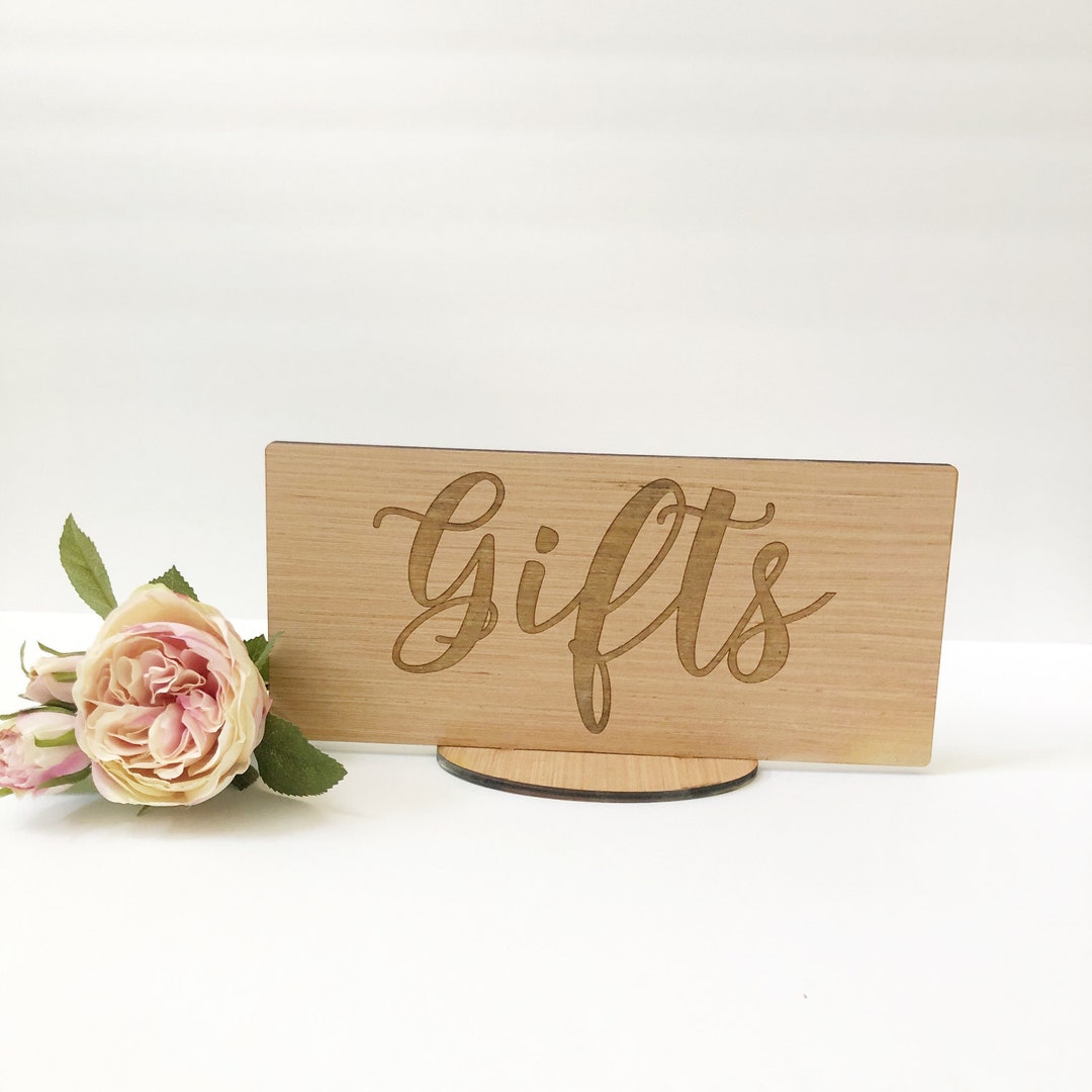 Laser Engraved Gifts Sign - Gifts Sign for Gift Table, Wedding Signage ...