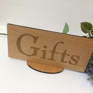 Laser Engraved Gifts Sign - Gifts Sign for Gift Table, Wedding Signage ...