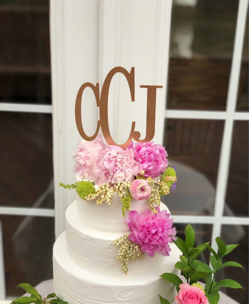 Modern Style Monogram Wedding Cake Topper Monogram Cake - Etsy