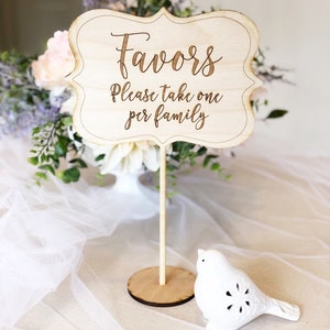 Favors Table Sign - Please Take One Table Sign - Rustic Wedding Signs ...