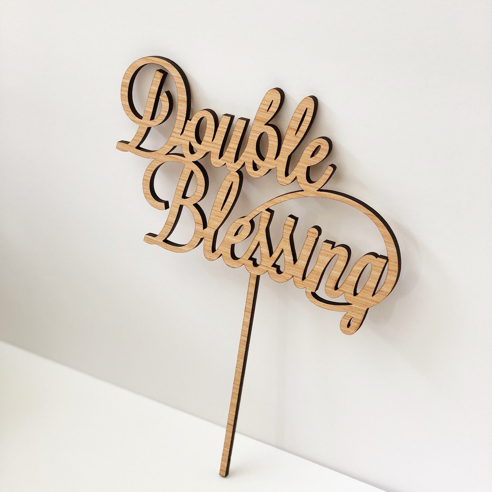 Double Blessing Cake Topper Twins Baby Shower Cake Topper | Etsy