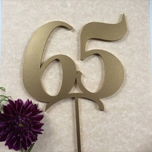 65 Cake Topper Gold Silver DIY 65th Birthday Cake | Etsy