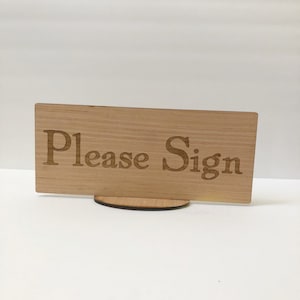 Laser Engraved Please Sign - Please Sign Guestbook Sign, Wedding ...