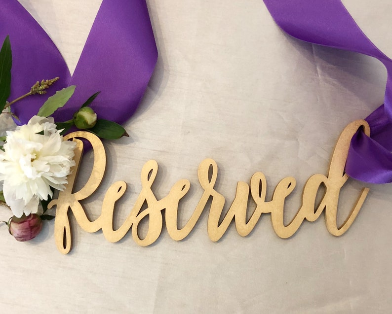 Reserved Seat Signs Reserved Wedding Pew Signs Reserved | Etsy