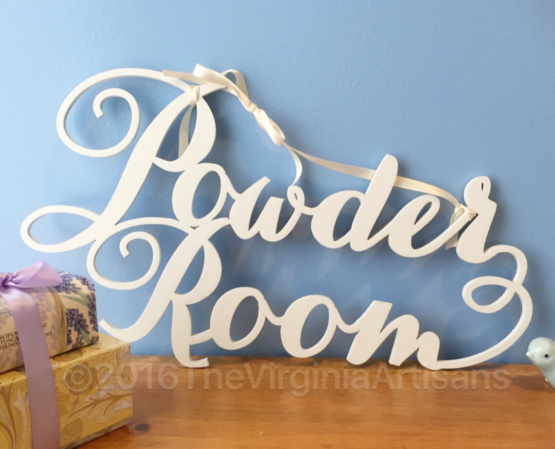Powder Room Wall Sign Powder Room Laser Cut Sign Home - Etsy