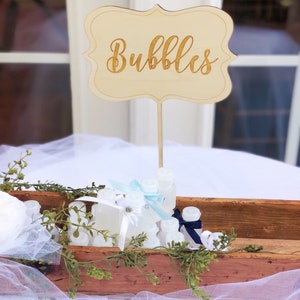 Bubbles Sign - Wedding Bubbles Table Sign - Wood Bubbles Sign - Send ...