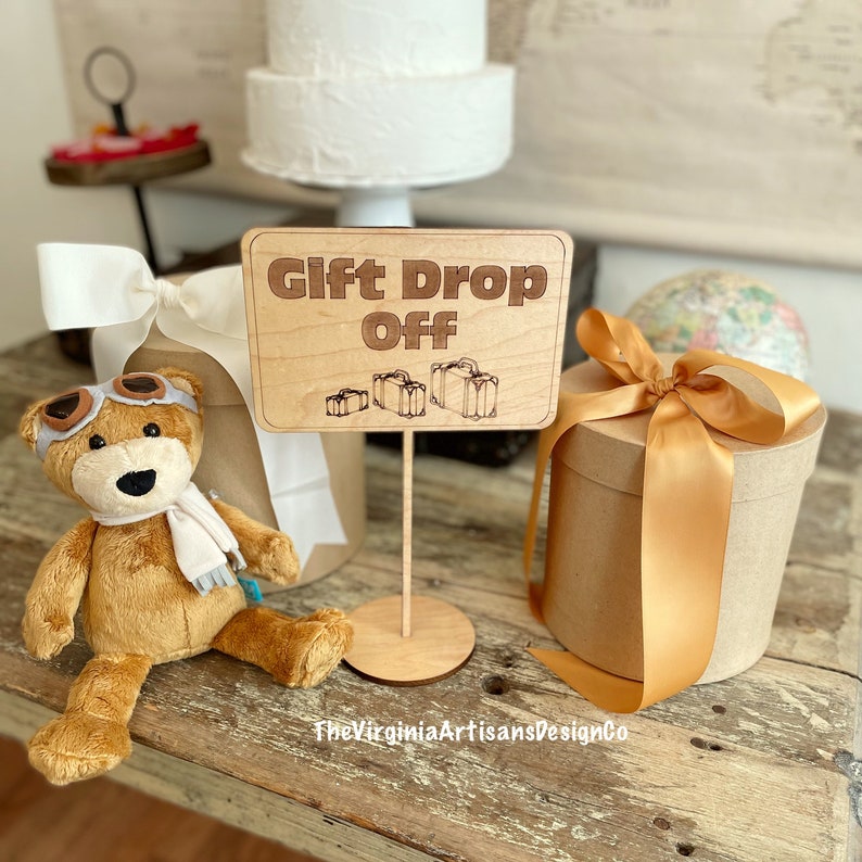 Gift Drop off Sign/ Aviation Themed Table Sign Aviation Party - Etsy
