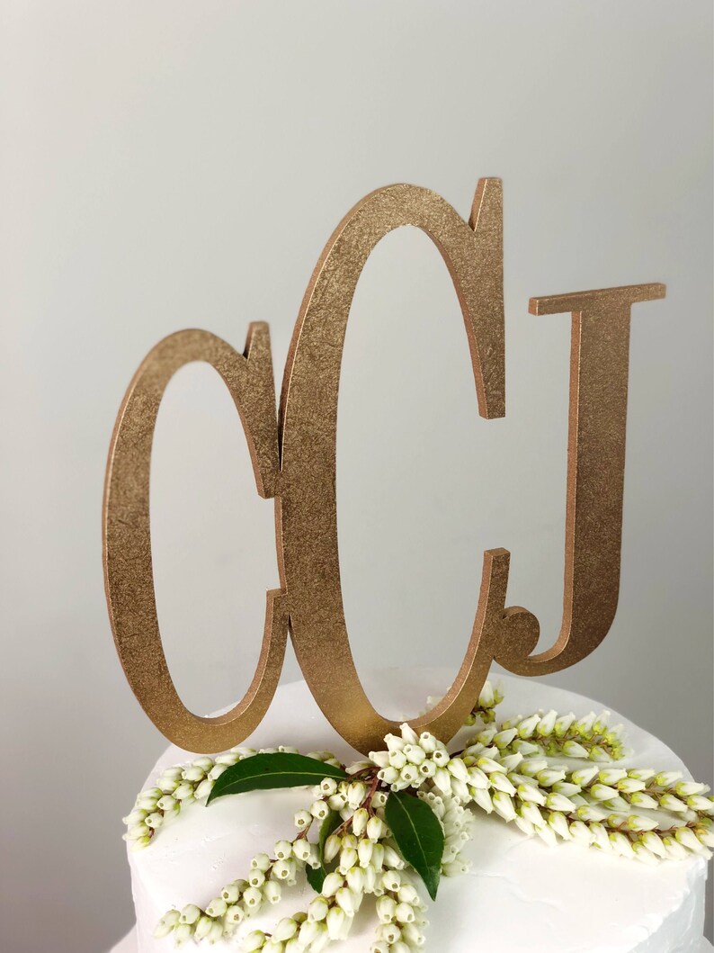 Modern Style Monogram Wedding Cake Topper Monogram Cake - Etsy